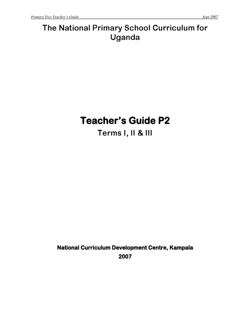 Teacher's Guide P2: The National Primary School Curriculum For Uganda ...