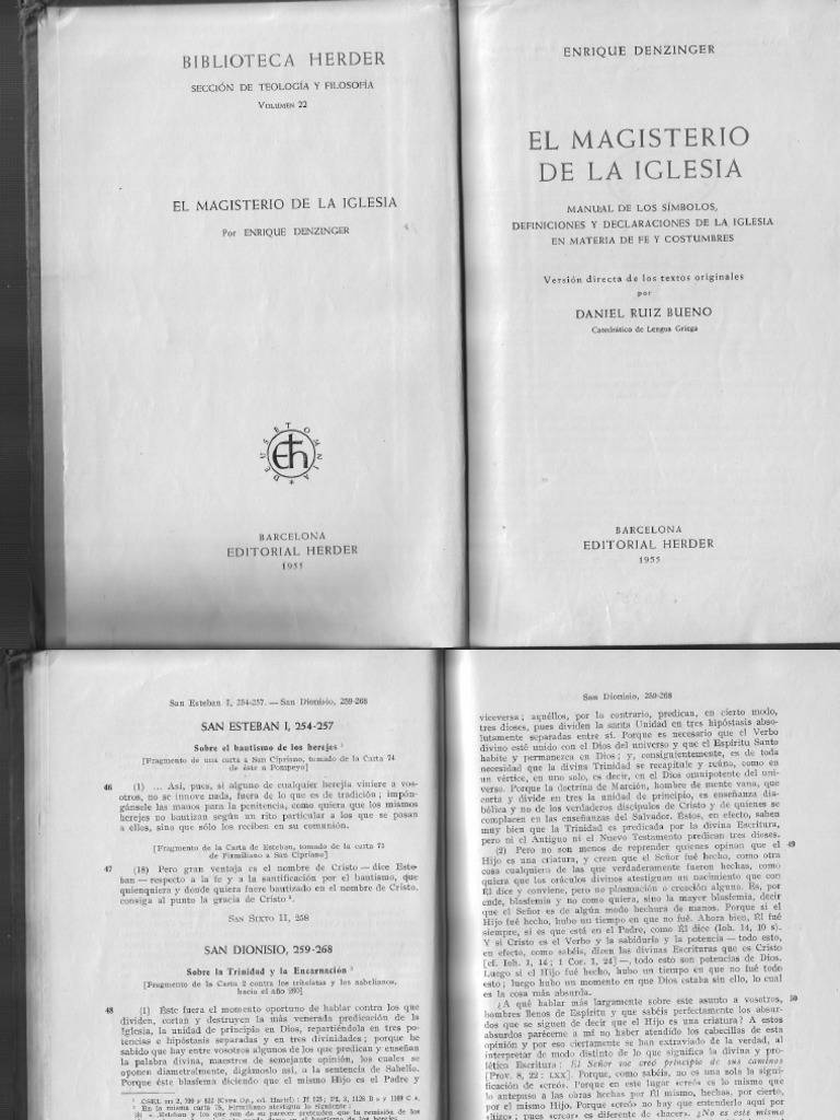 Denzinger, El Magisterio de La Iglesia | PDF