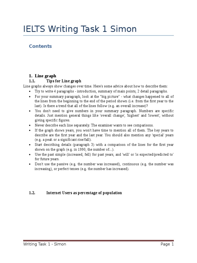 IELTS Writing Task 1: Simon's Guide | PDF | Water Use | Paper