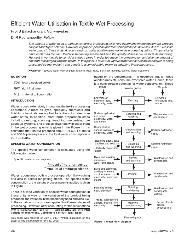Efficient Water Utilisation in Textile Wet Processing | PDF | Water Treatment | Textiles
