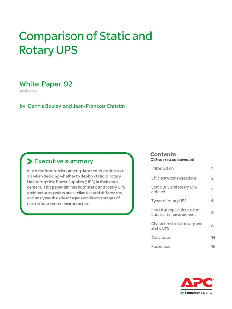 26 - Comparison of Static and Rotary Ups | PDF | Power Inverter | Data ...