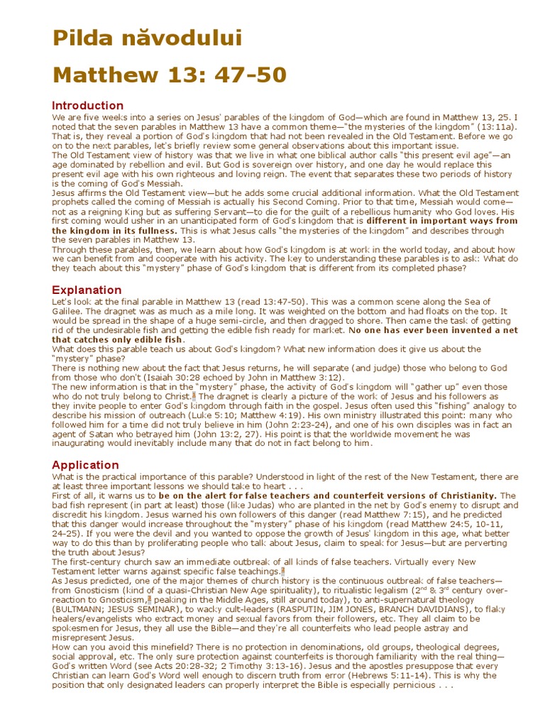 Pilda Navodului | PDF | Gospel Of Matthew | Jesus