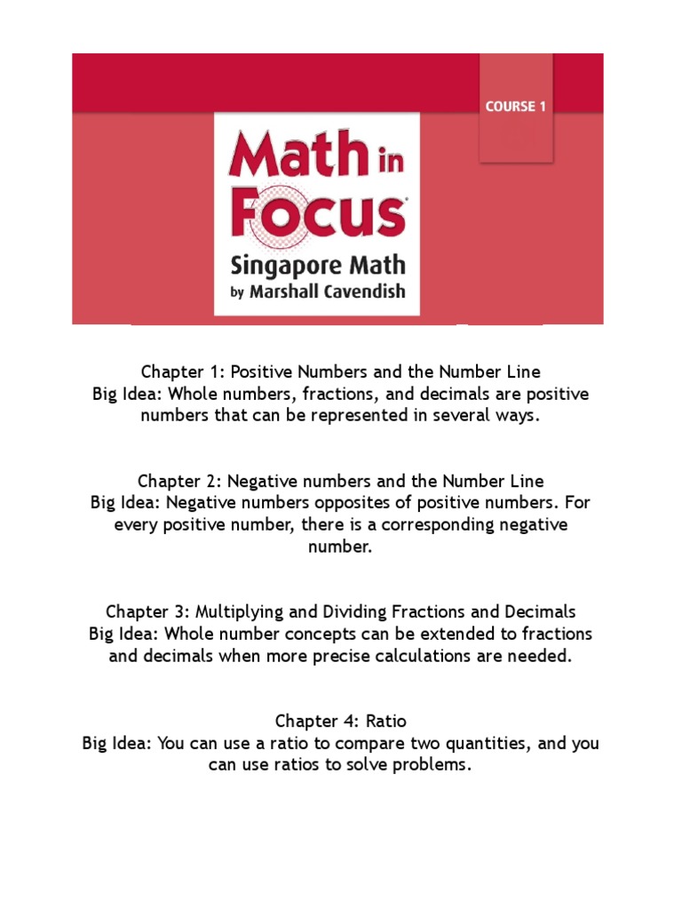 Course 1 Big Ideas | PDF