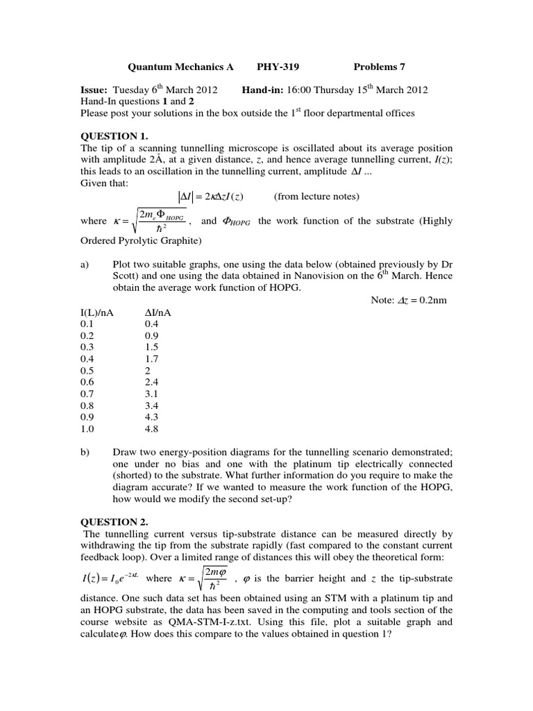 QMAprobs7A 1 | PDF | Solid State Engineering | Condensed Matter