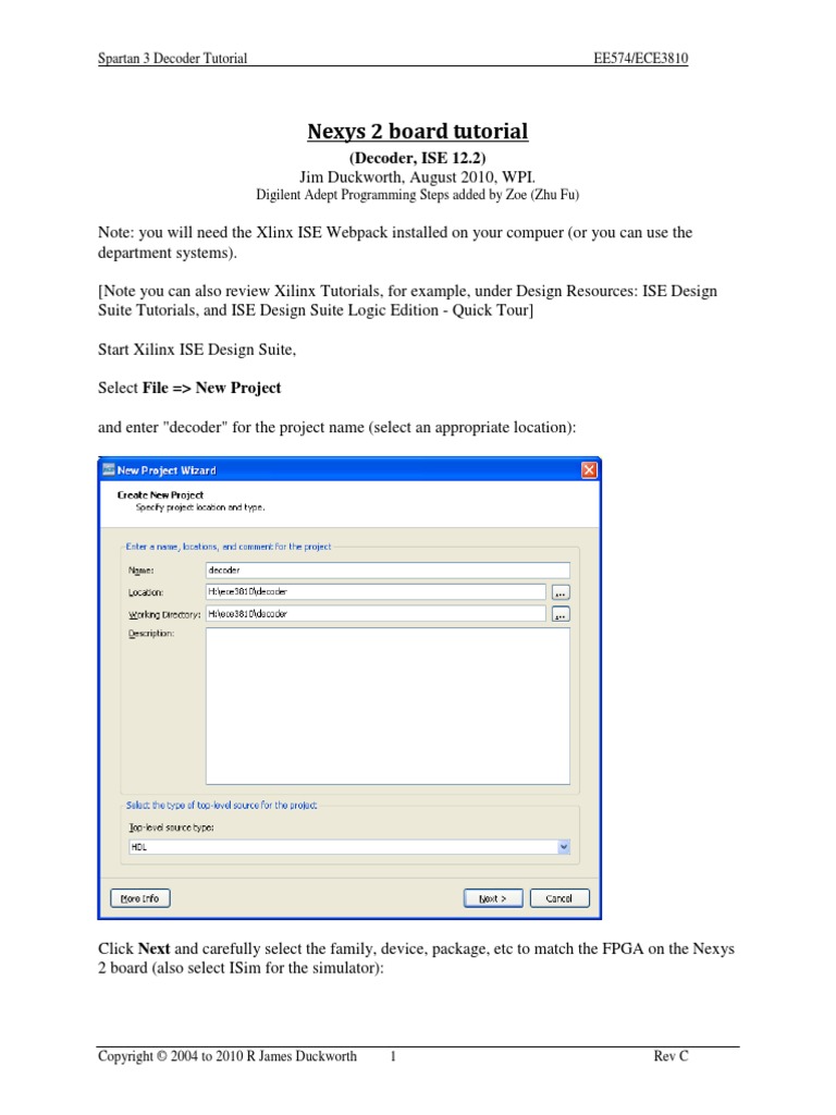 Nexys2 ISE 12 - 2 Decoder Tutorial | PDF | Vhdl | Electronic Engineering
