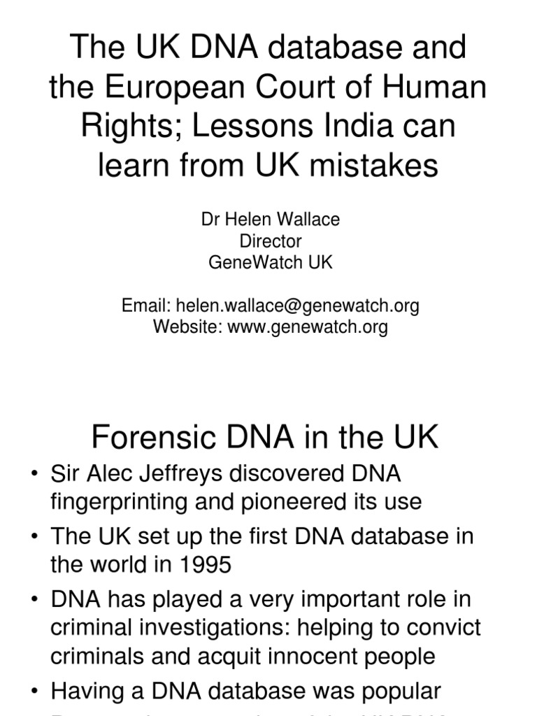 UK DNA Database Lessons | Download Free PDF | Dna Profiling | Crime Scene