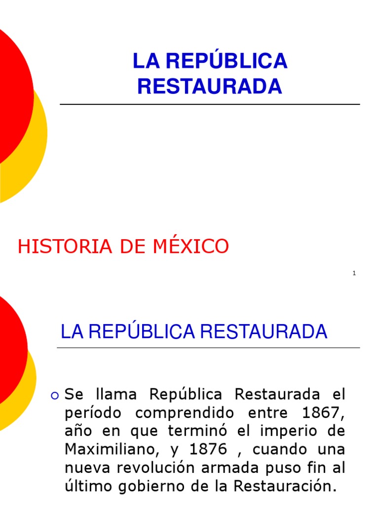 República Restaurada | PDF | República | Ciudad de México