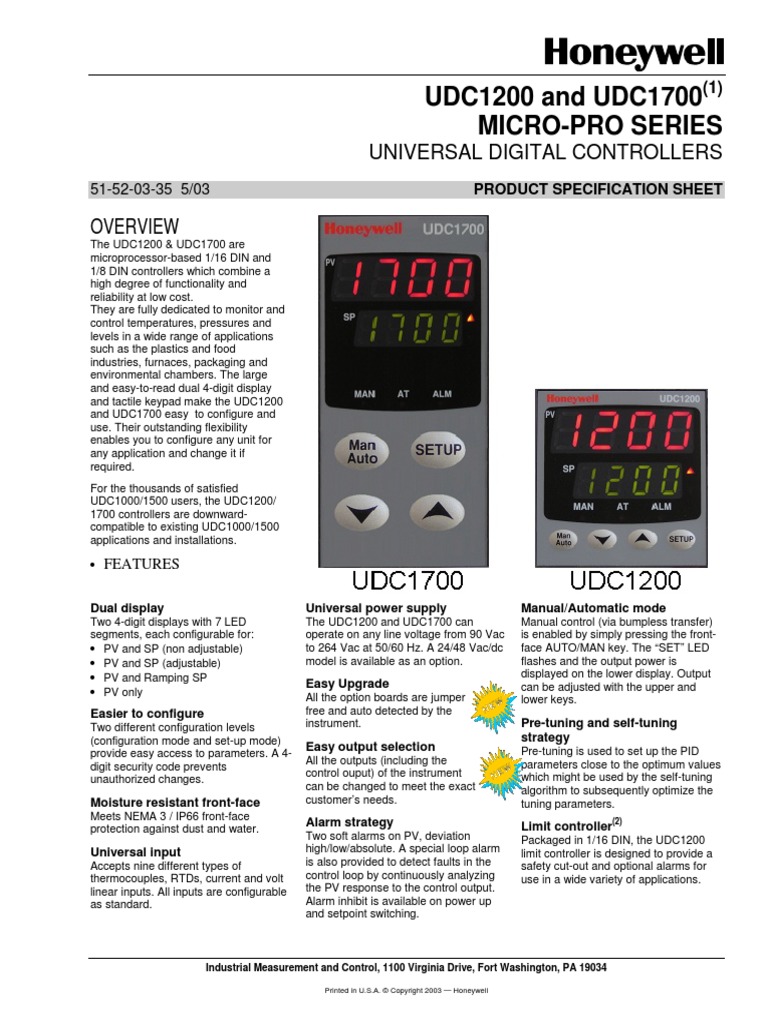 UDC1200 - 1700 Specifikacia - (En) | PDF | Relay | Parameter (Computer ...