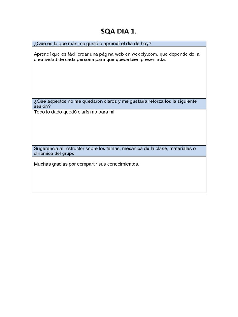 Sqa Dia 1 | PDF