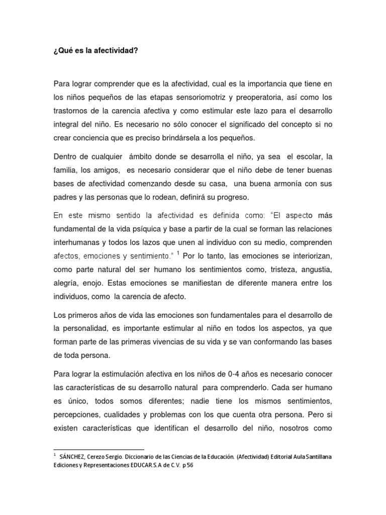 Que Es La Afectividad | PDF | Teoría de apego | Las emociones