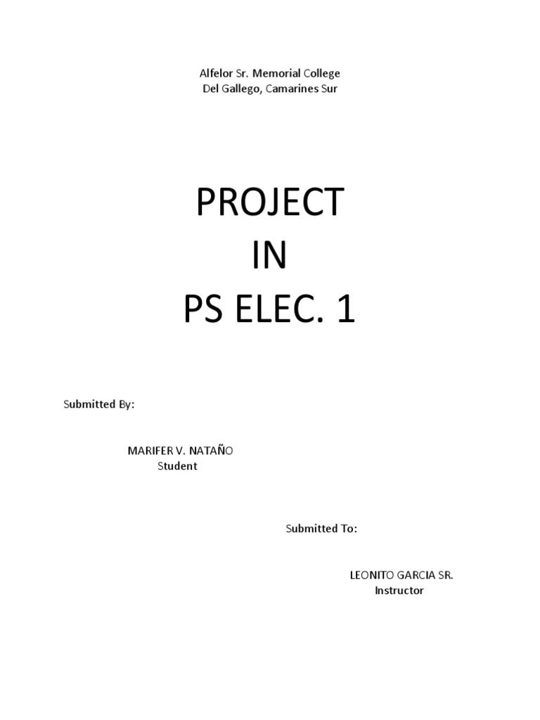 PS Elec. 1 Project by Marifer Nataño | PDF