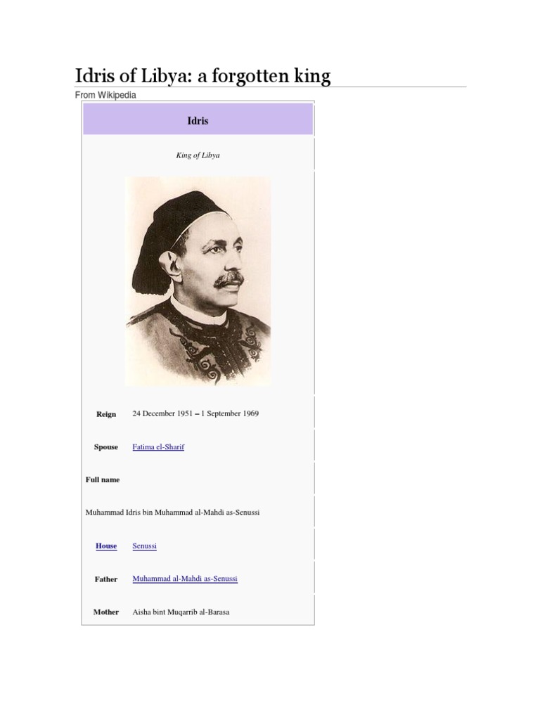 King Idris I: Libya's First Monarch | PDF | Libya | Religion And Belief