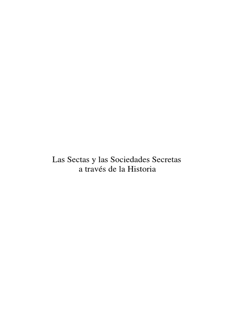 Las Sectas y Las Sociedades Secretas | Sociedad | Secta