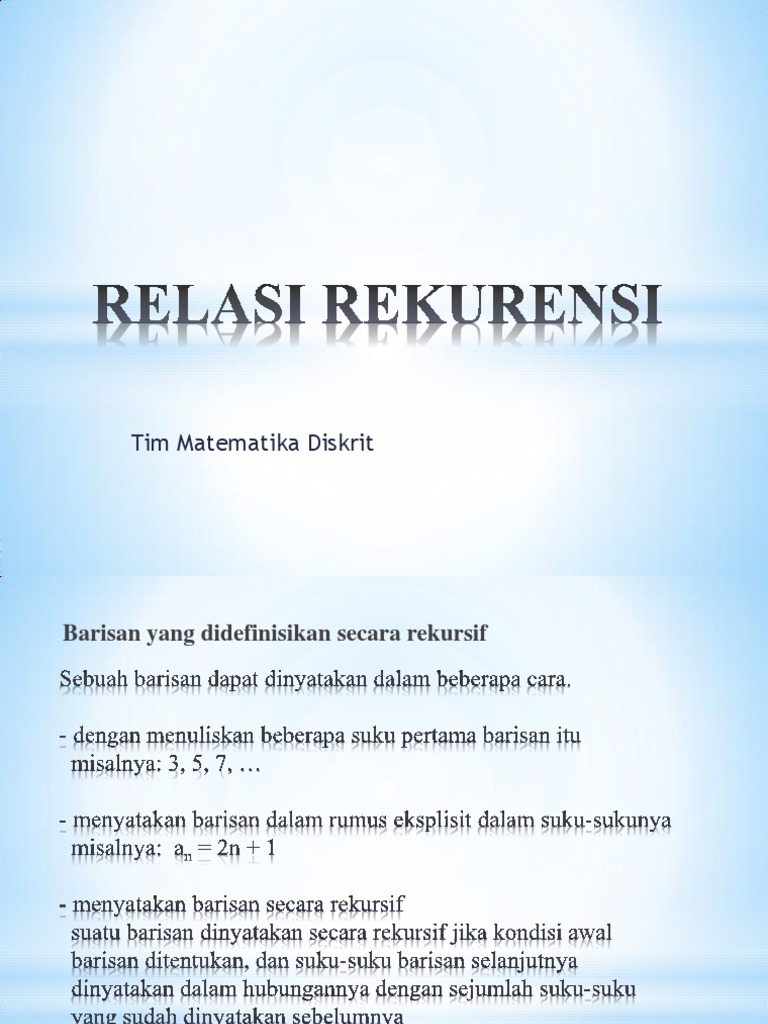 13.relasi Rekurensi | PDF