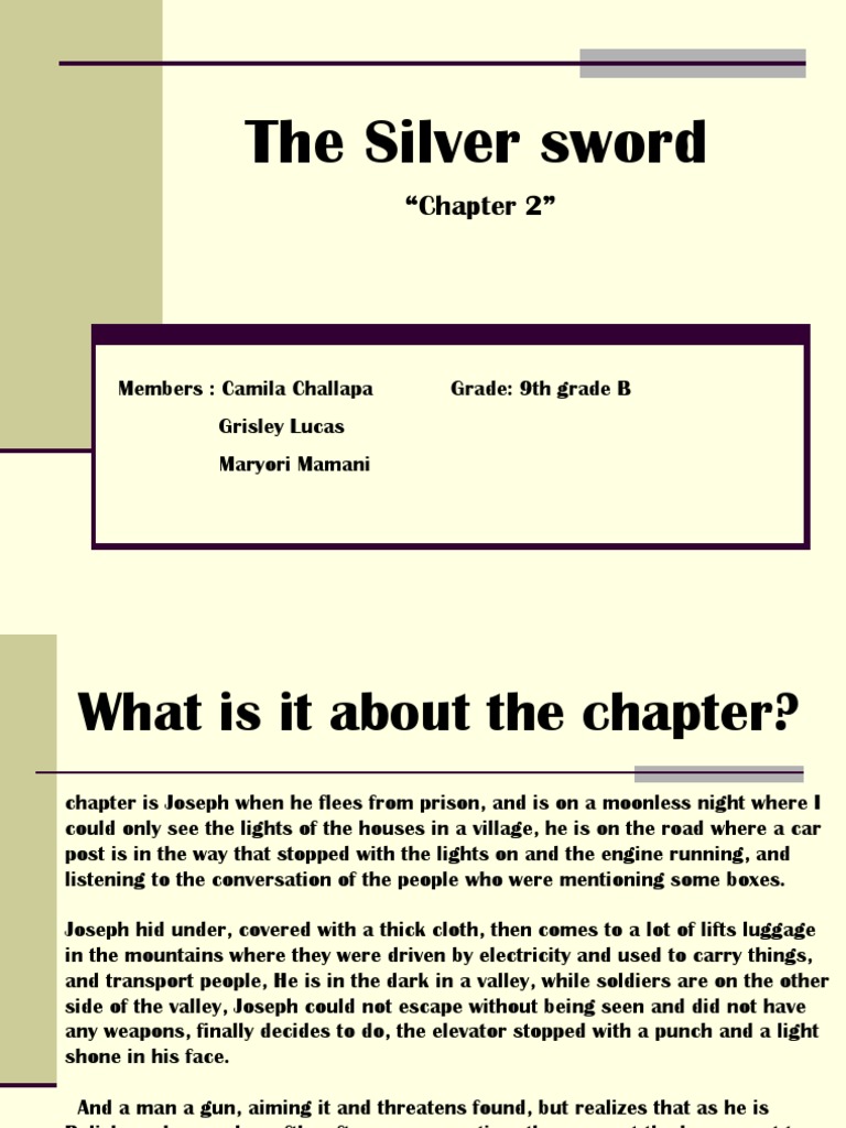 The Silver Sword: "Chapter 2" | PDF | Mystery, Thriller & Crime Fiction ...
