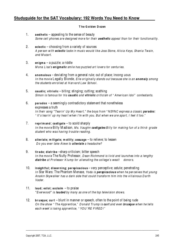 Avid Vocabulary Word Bank | Download Free PDF | Darth Vader | The Raven