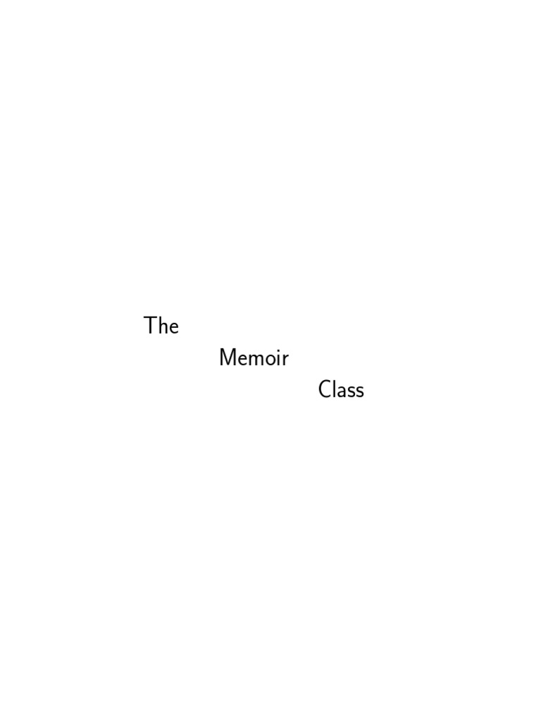The Memoir Class | PDF | Serif | Printing
