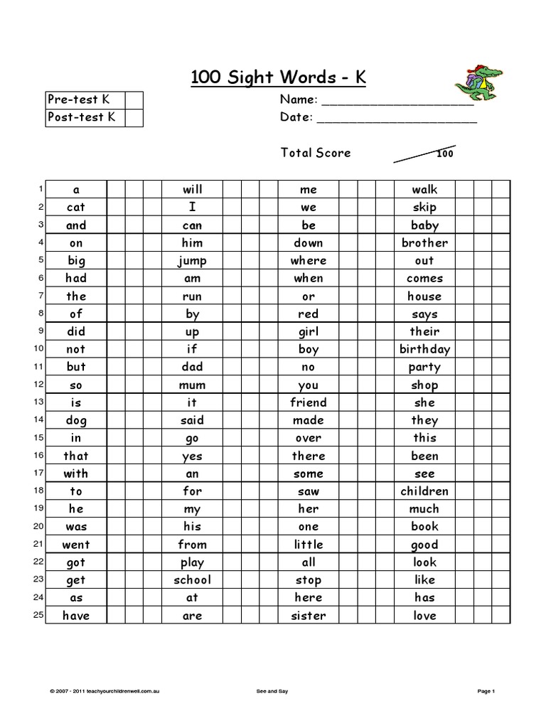 300 Sight Words | PDF