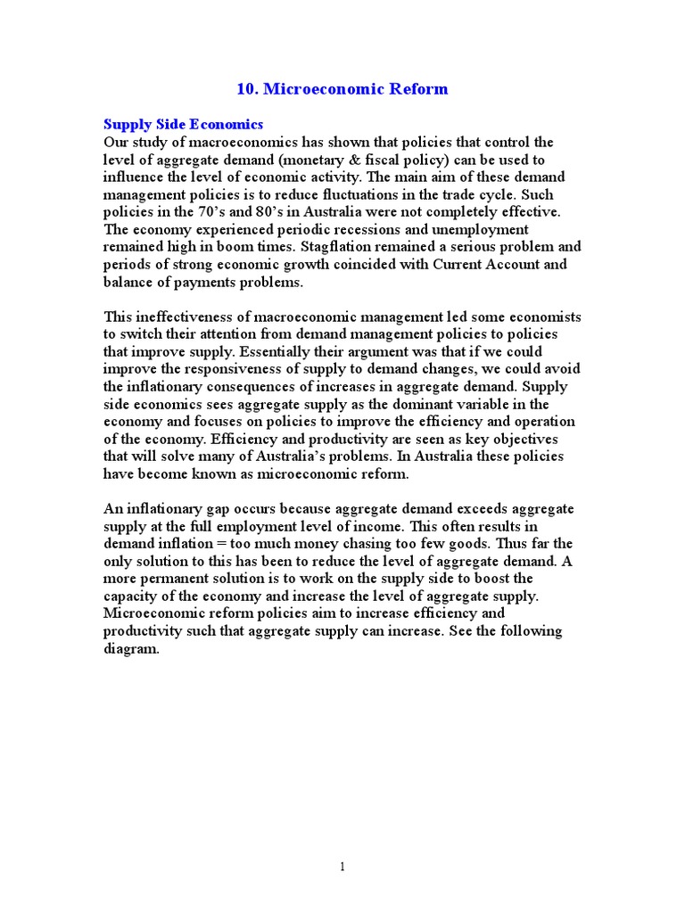Microeconomic Reform | PDF | Macroeconomics | Competitiveness