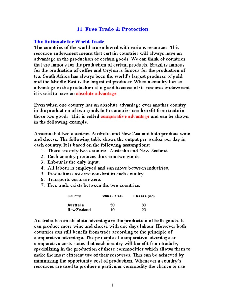 Free Trade & Protection | PDF | Free Trade | Exports