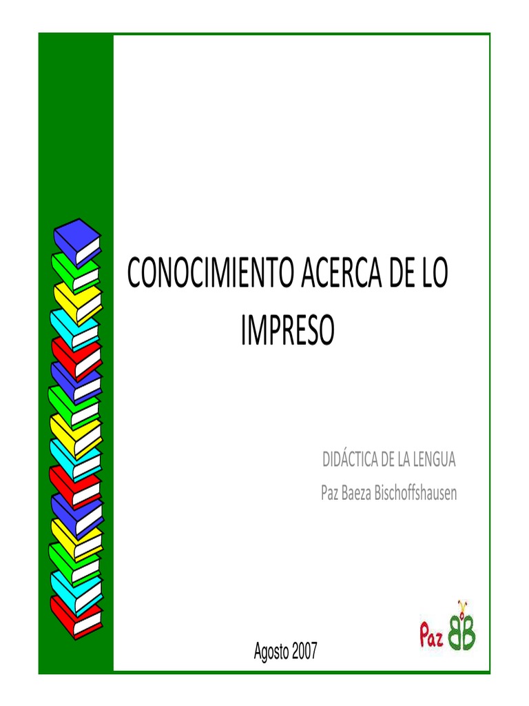 Conocimiento Acerca de Lo Impreso | PDF | Conocimiento | Lectura (proceso)