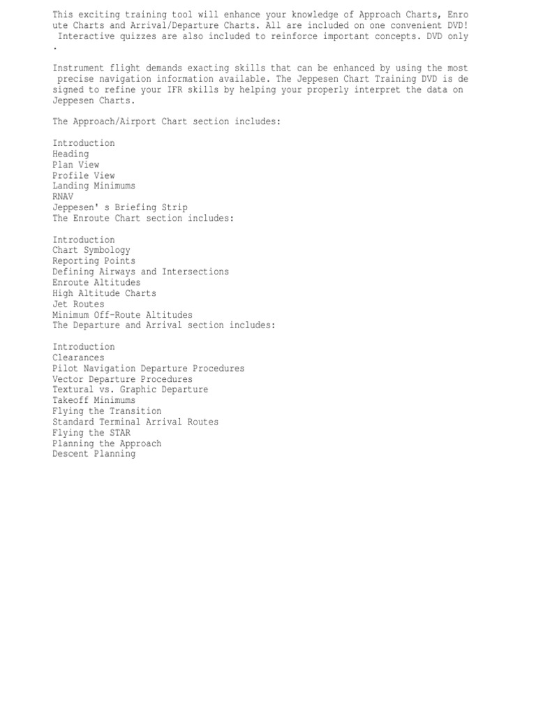 Jeppesen Chart Training DVD Guide | PDF | Instrument Flight Rules ...