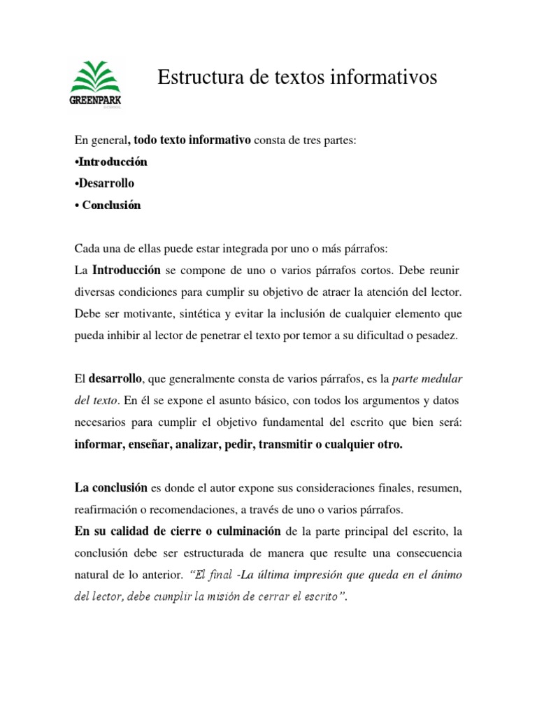 Estructura de Textos Informativos GUIA | PDF | Noticias | Información