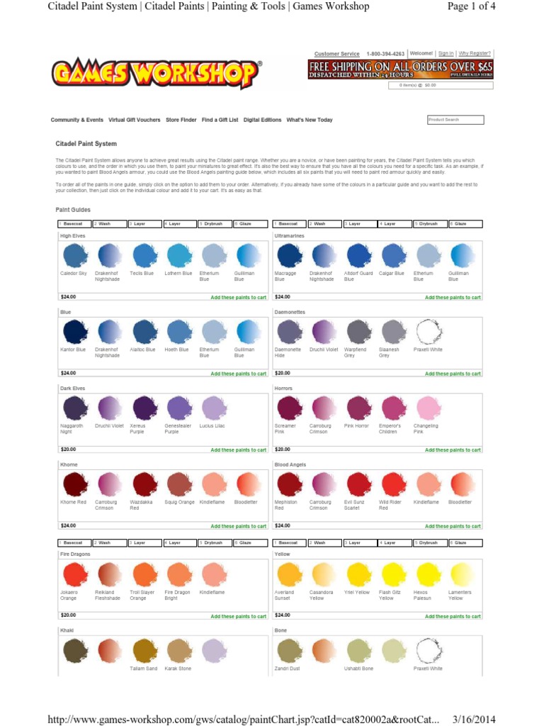 Games Workshop - Citadel Paint System (New Games Workshop Colors) | PDF ...