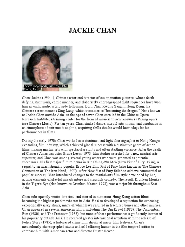 Jackie Chan | PDF | Entertainment | Cinema