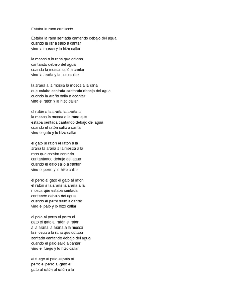 Estaba La Rana Cantando | PDF