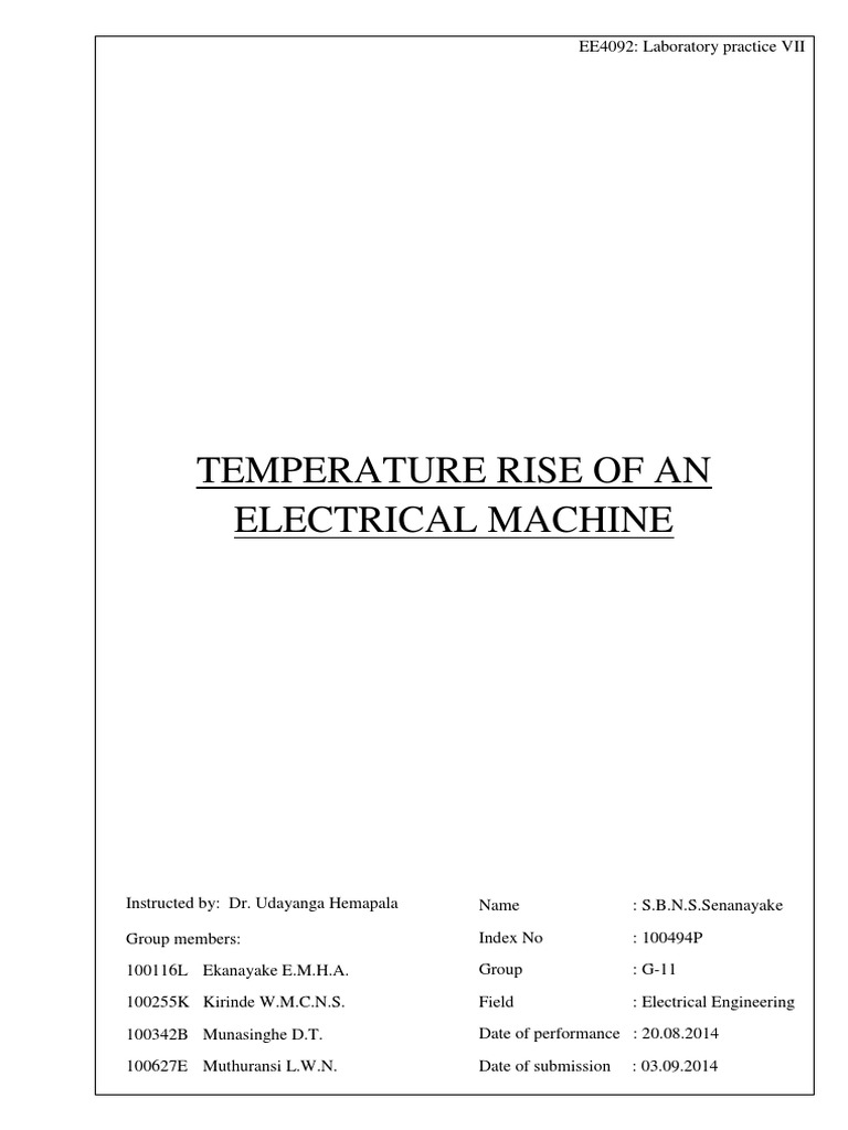 Electrical Machine Temperature Rise | PDF | Thermography | Infrared