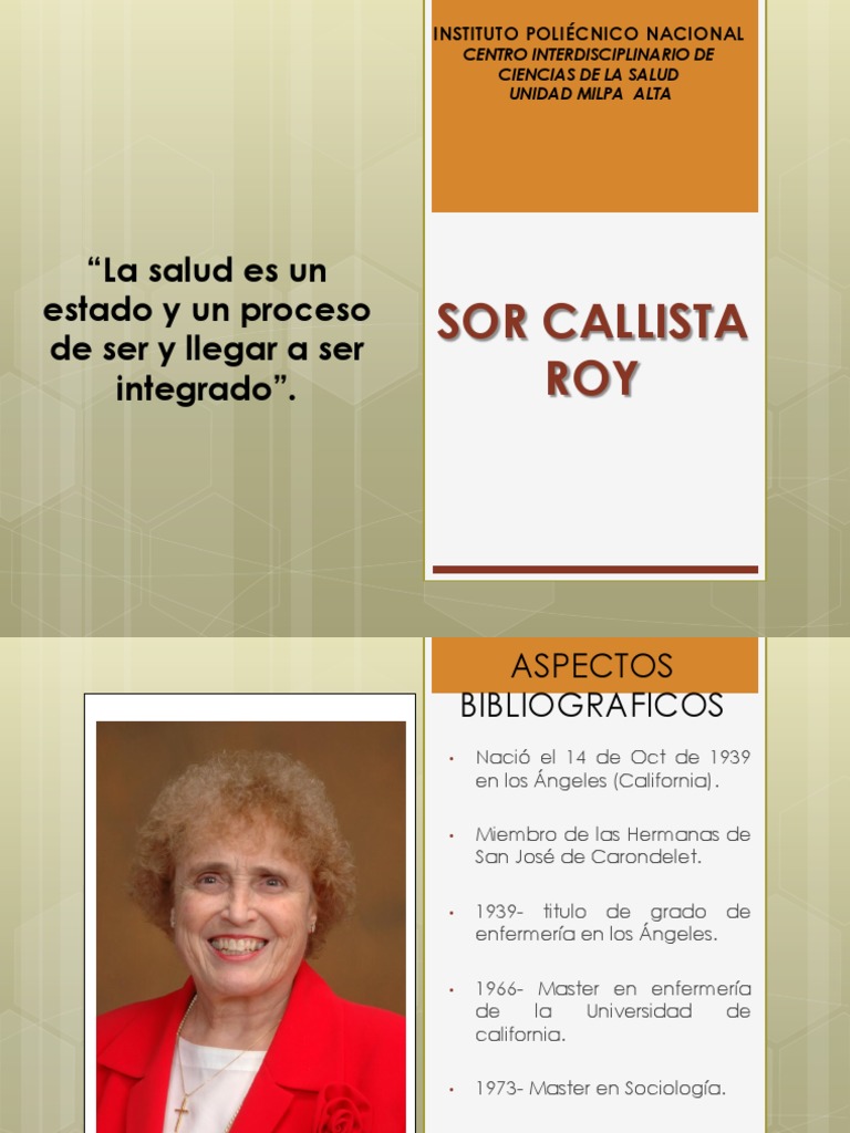 Sor Callista Roy | Adaptación | Comportamiento | Prueba gratuita de 30 ...