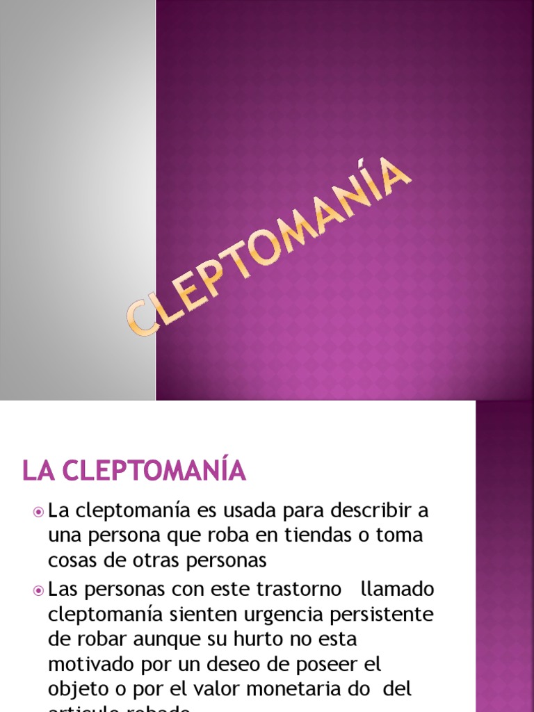 Cleptomanía | PDF | La sexualidad humana | Salud mental