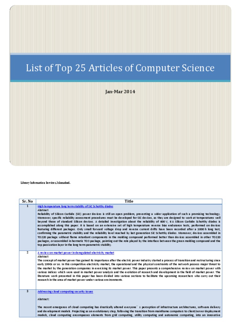 Top 25 Articles of Computer Science | PDF | Social Networking Service ...