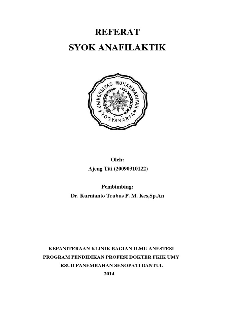 REFERAT Syok Anafilaktik | PDF