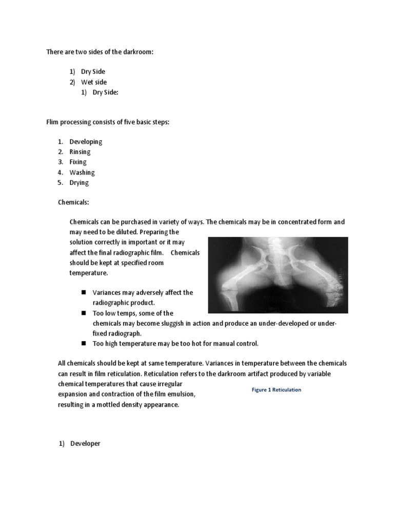 Radiology Film Processing.docx | Water | Chemistry