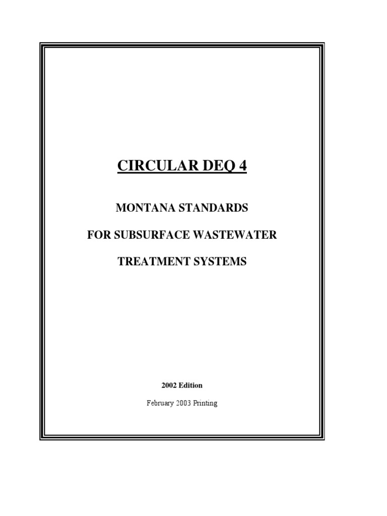 Montana DEQ Circular 4 Standards | PDF | Sewage Treatment | Sanitary Sewer