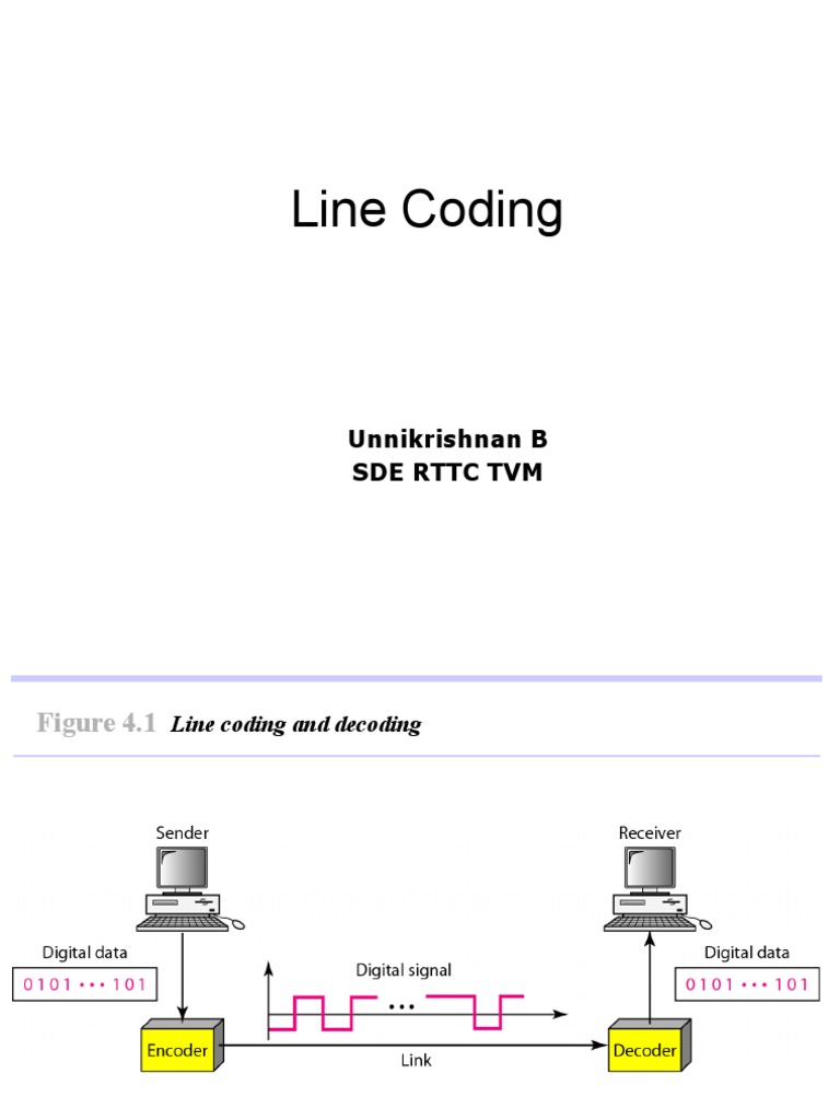Line Coding: Unnikrishnan B Sde RTTC TVM | PDF | Bit Rate | Electronics