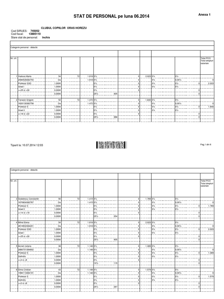 Stat Personal | PDF