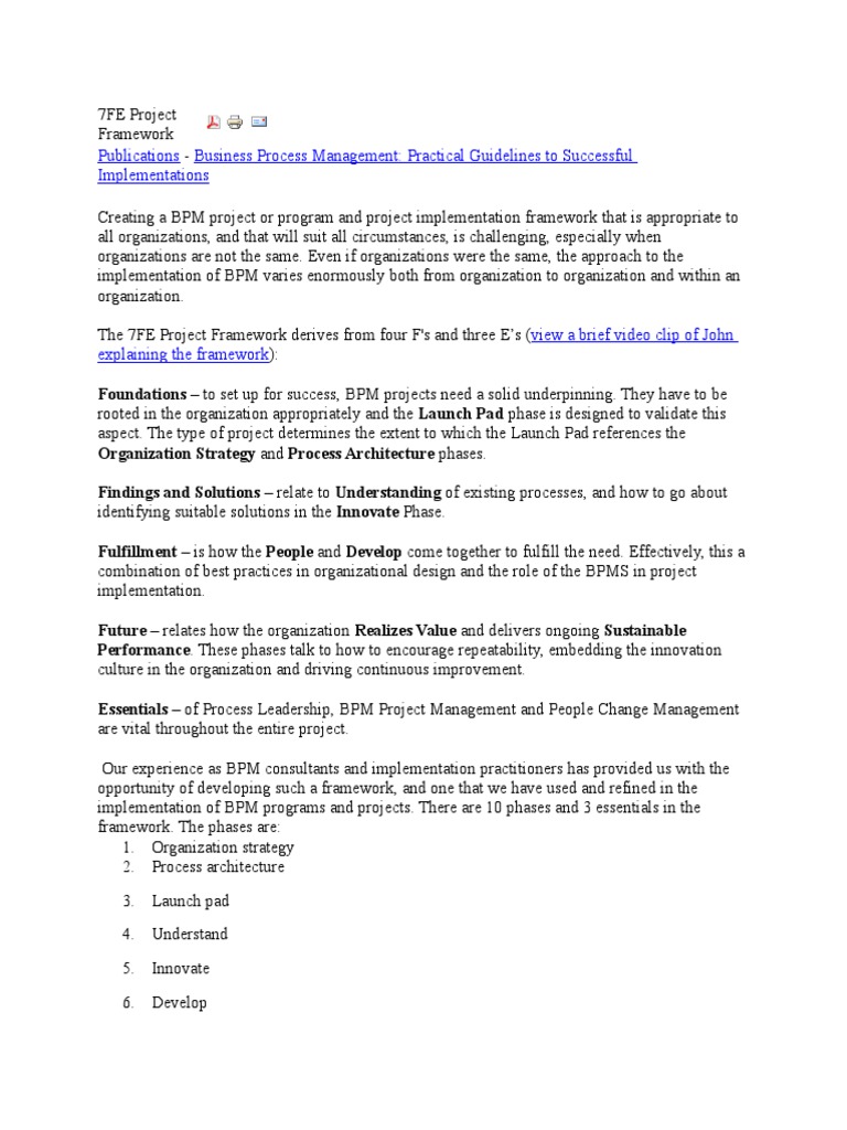 7FE Project Framework | PDF | Business Process Management | Economies