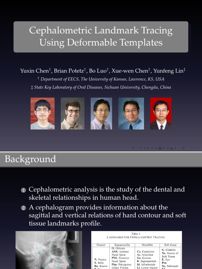 Cephalometric Landmark Tracing Using Deformable Templates | PDF ...