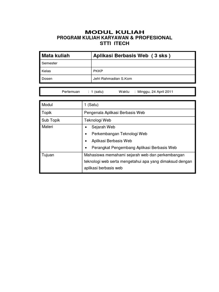 Pengenalan Aplikasi Berbasis Web | PDF