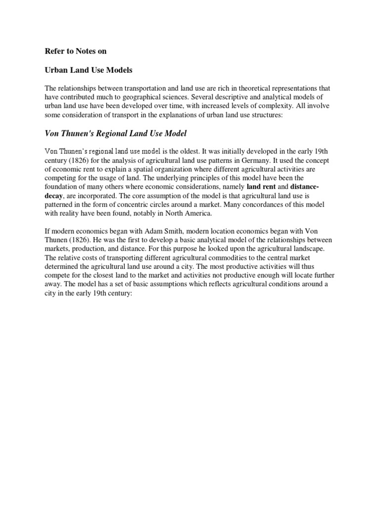 Land Use Models and Their Significance | PDF | Finance & Money Management