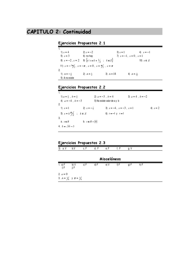 Ejercicios de Continuidad | PDF Ejercicios de Continuidad | PDF
