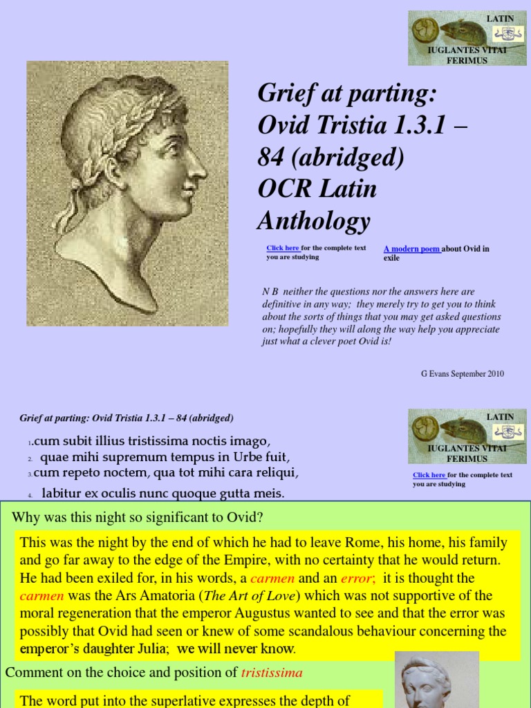 Ovidtristia | PDF | Ovid | Poetry
