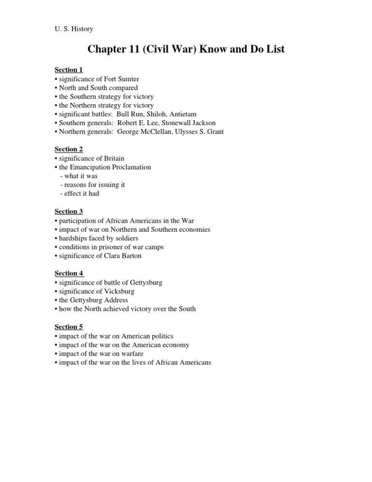 Civil War Key Events & Impacts | PDF