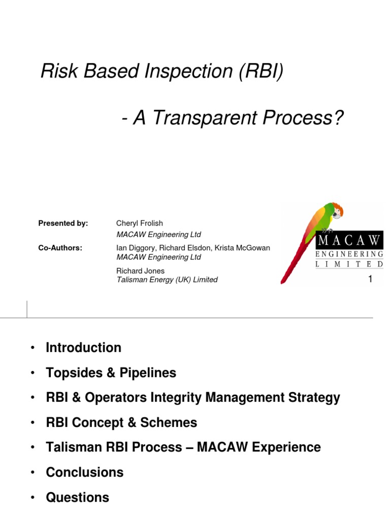 Risk Based Inspection (RBI) - How To Do | PDF | Pipeline Transport ...