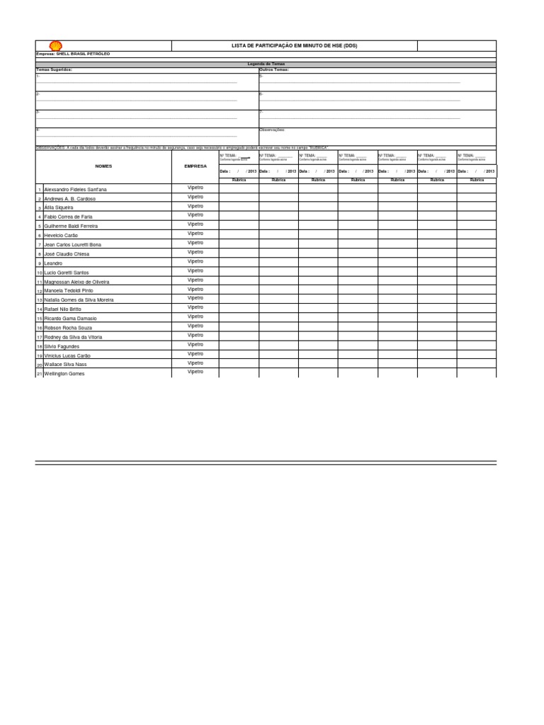 Formulário de DDS | PDF