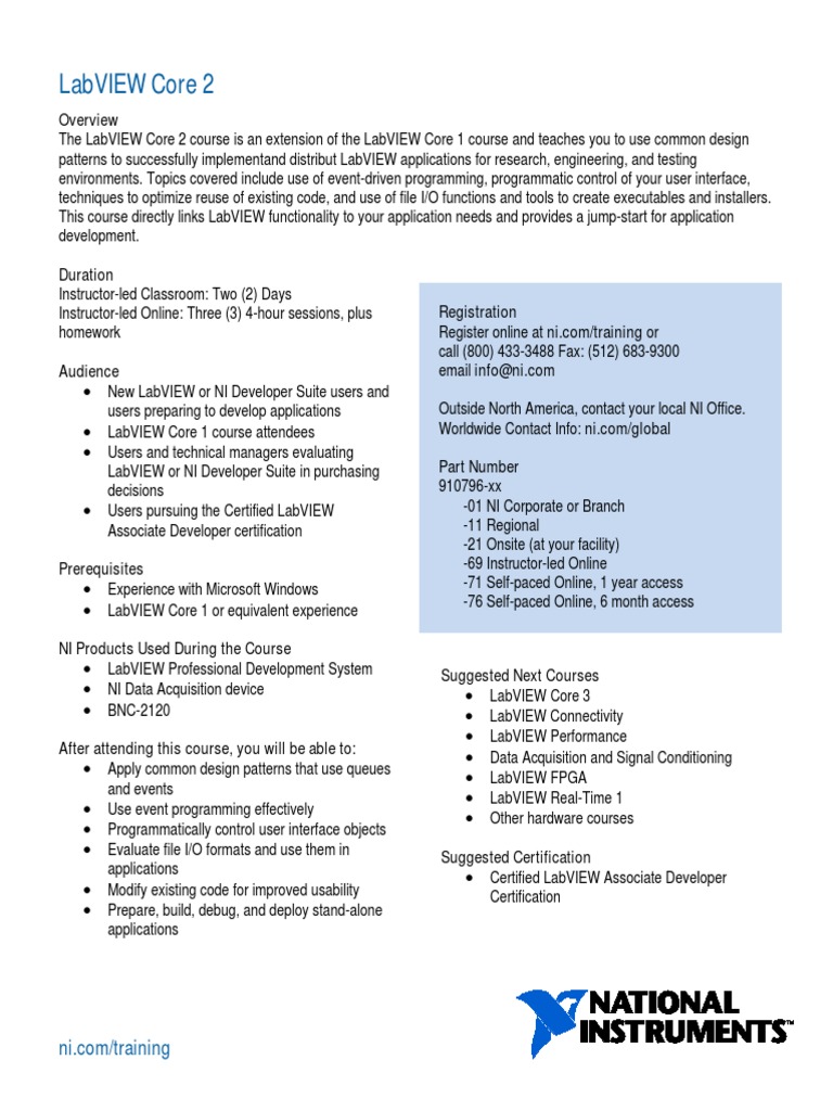 MKT Course Outline Labview Core 2 | PDF | Control Flow | File Format