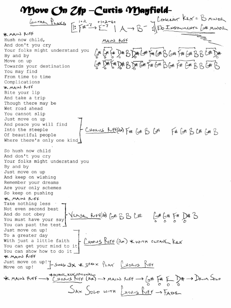 Curtis Mayfield - Move On Up (Alto Saxophone) | PDF